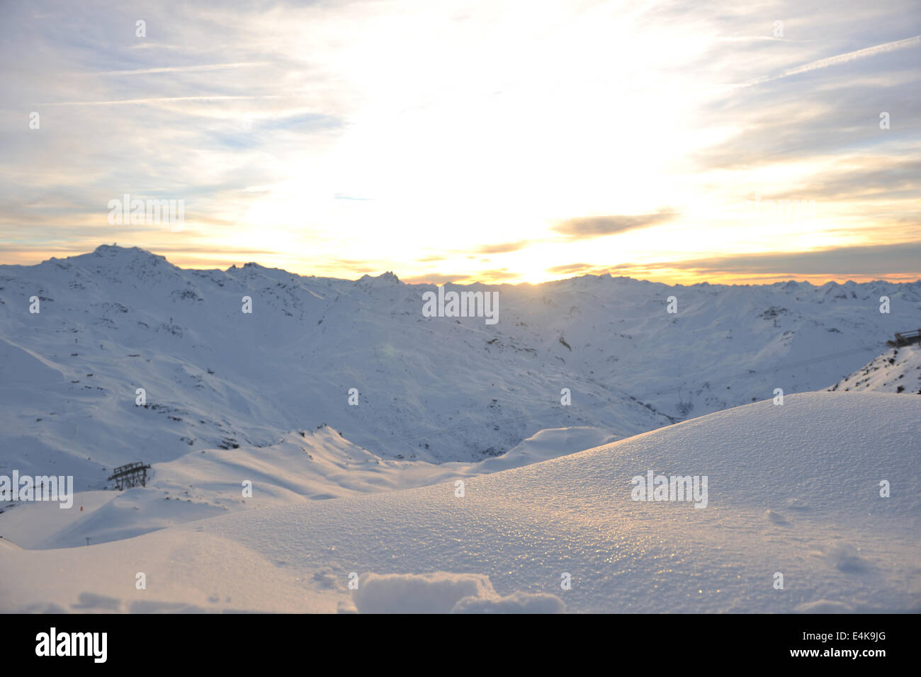 mountain snow sunset Stock Photo - Alamy