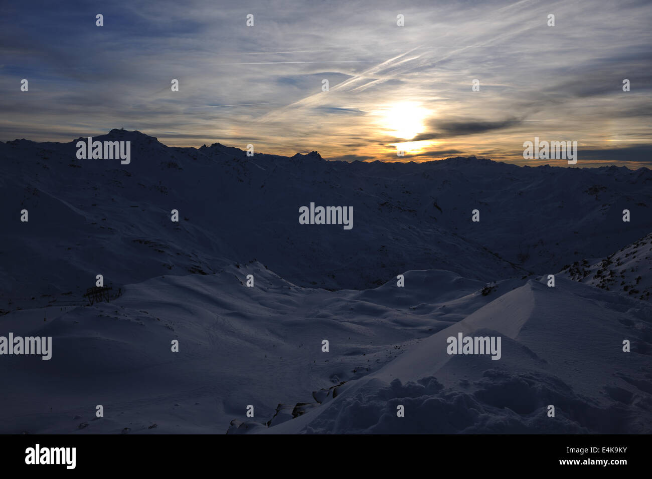 mountain snow sunset Stock Photo - Alamy
