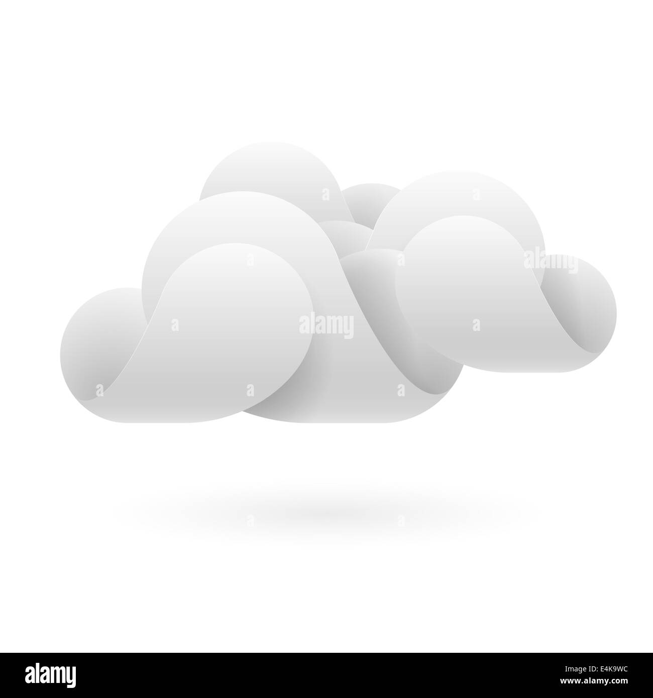 Abstract white cloud made of curved elements. Cloud computing Stock ...