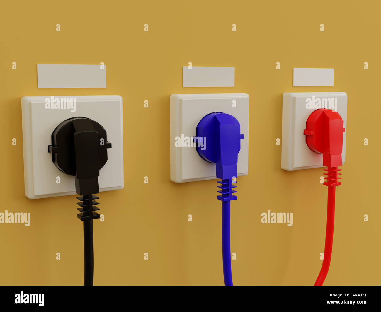 Three electric socket Stock Photo - Alamy