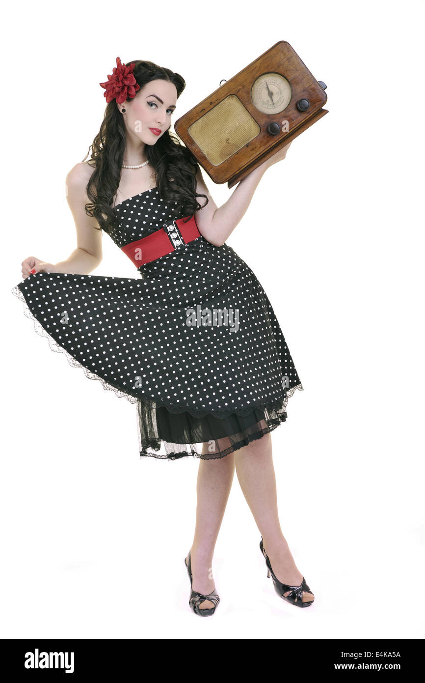 Vintage radio girl Cut Out Stock Images & Pictures - Alamy