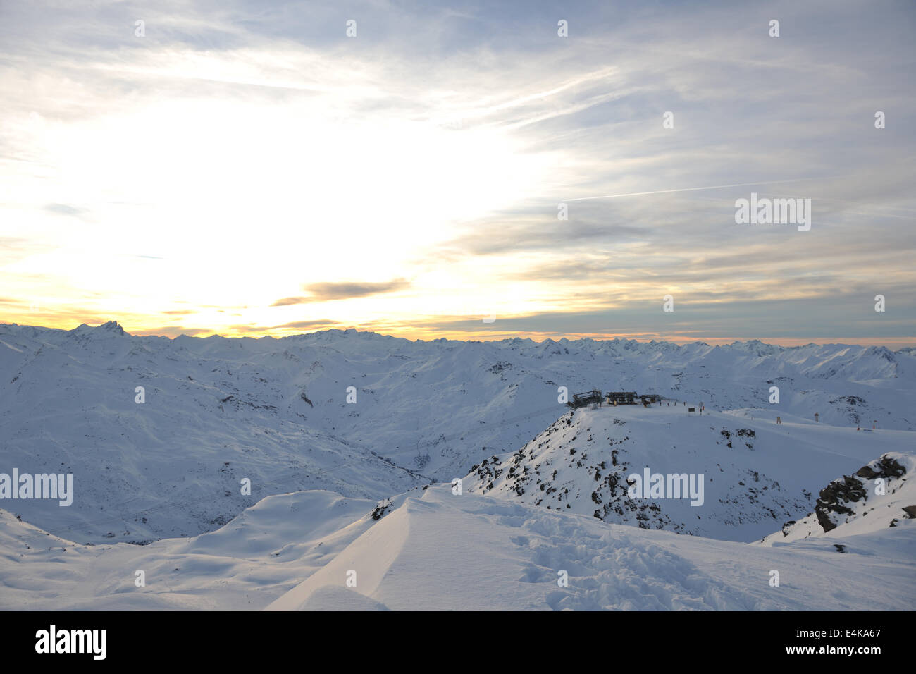 mountain snow sunset Stock Photo - Alamy