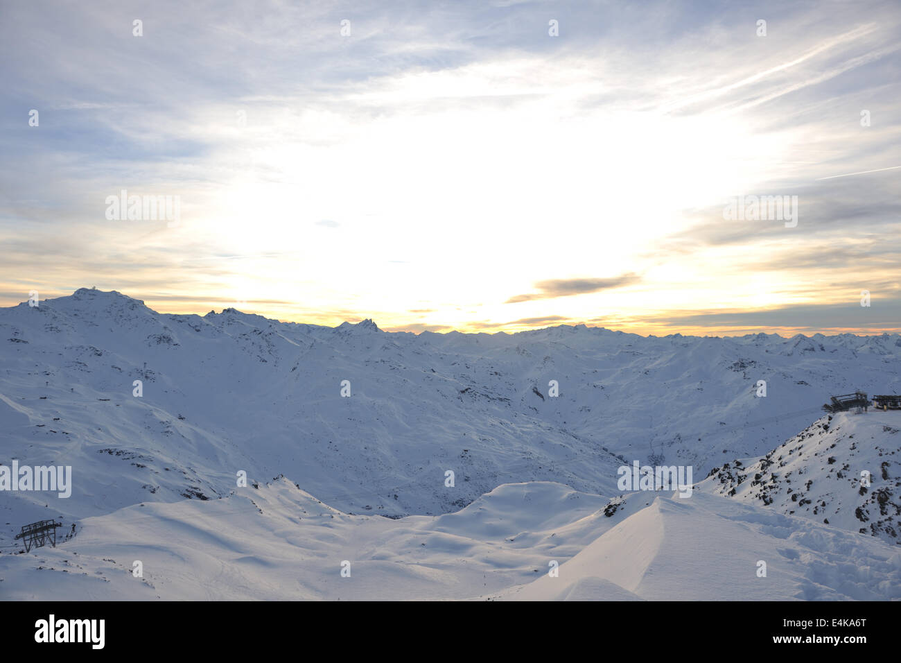 mountain snow sunset Stock Photo - Alamy