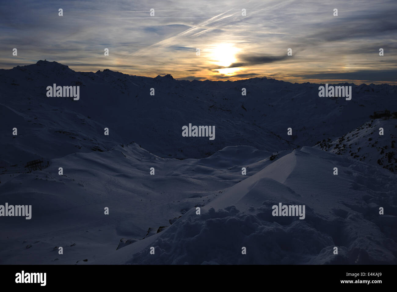 mountain snow sunset Stock Photo - Alamy