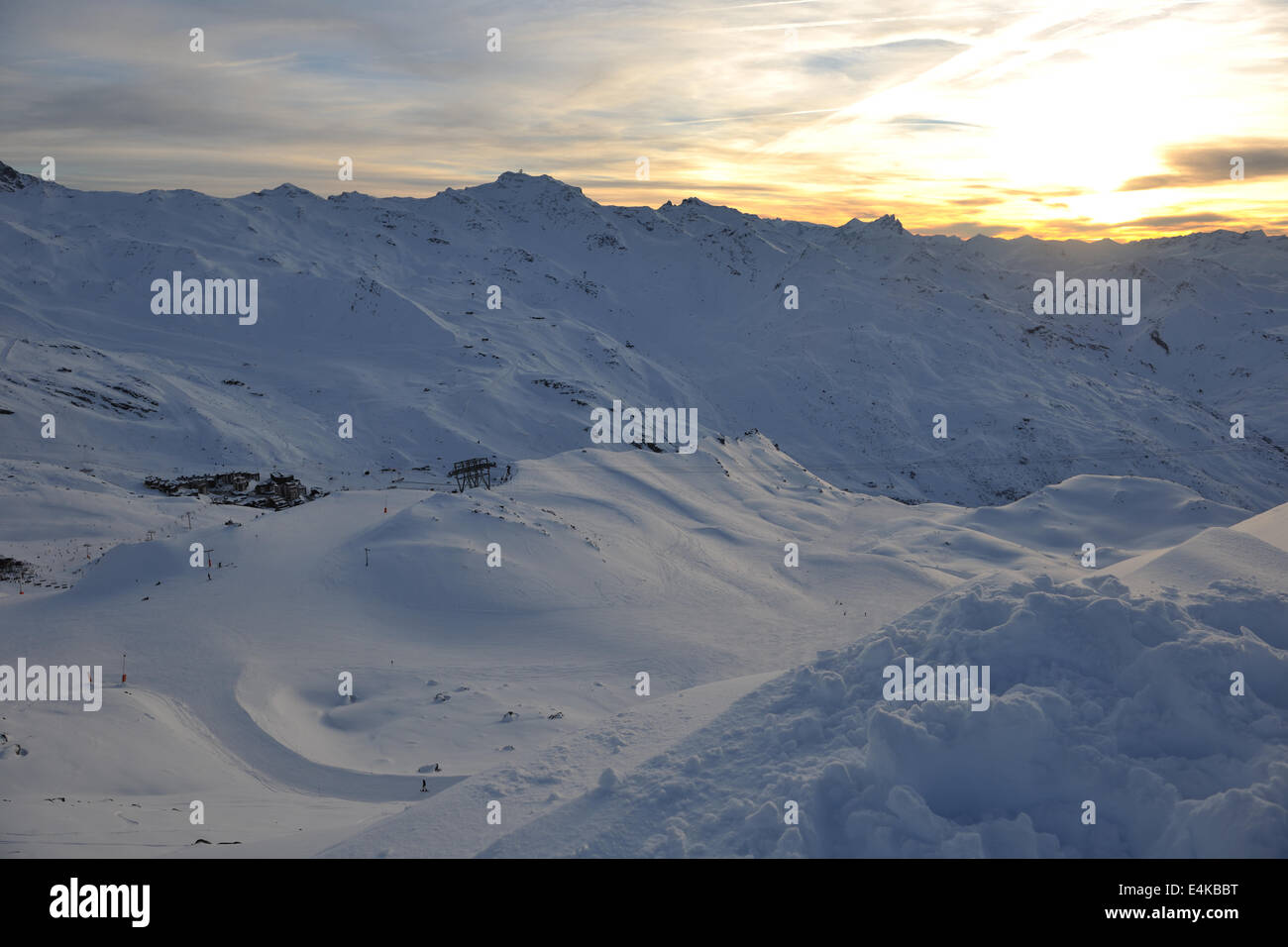 mountain snow sunset Stock Photo - Alamy