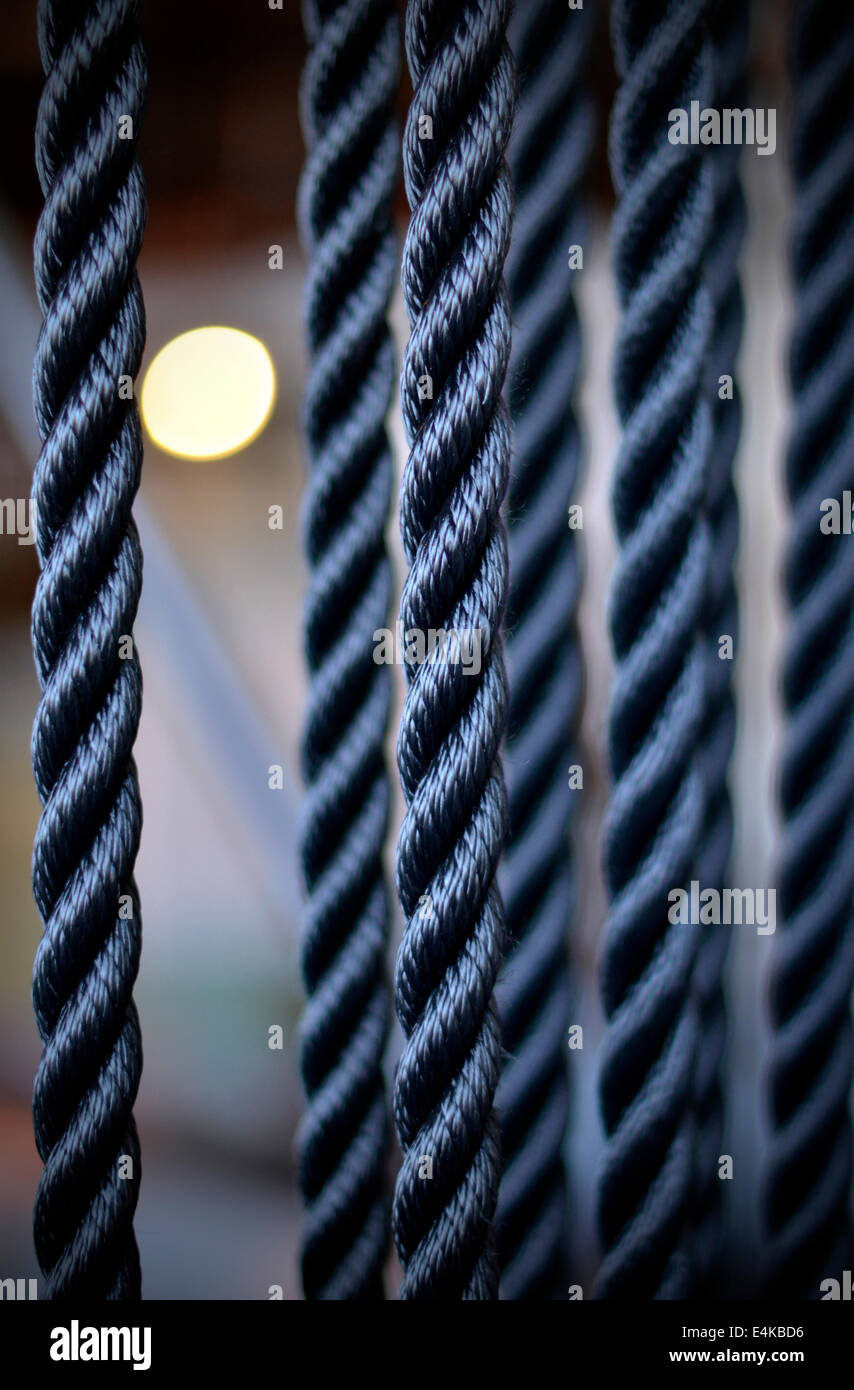 hanging blue rope Stock Photo - Alamy