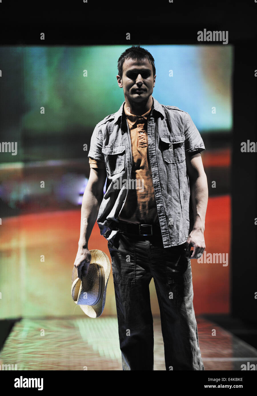 male model on fashion show Stock Photo - Alamy