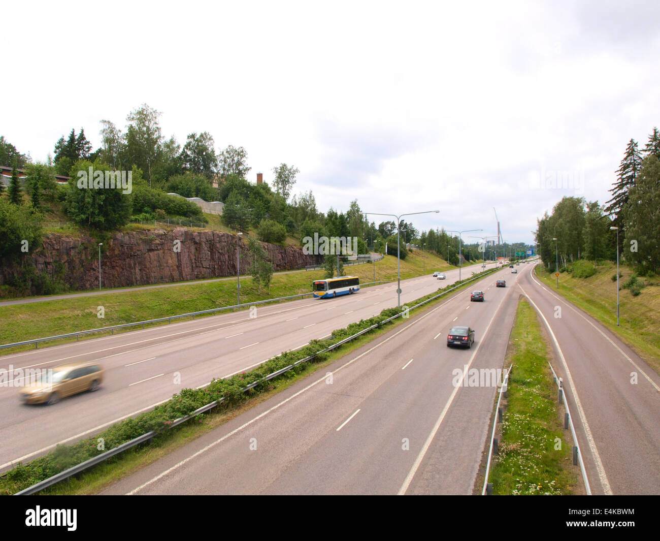 Two line, wide road Stock Photo - Alamy
