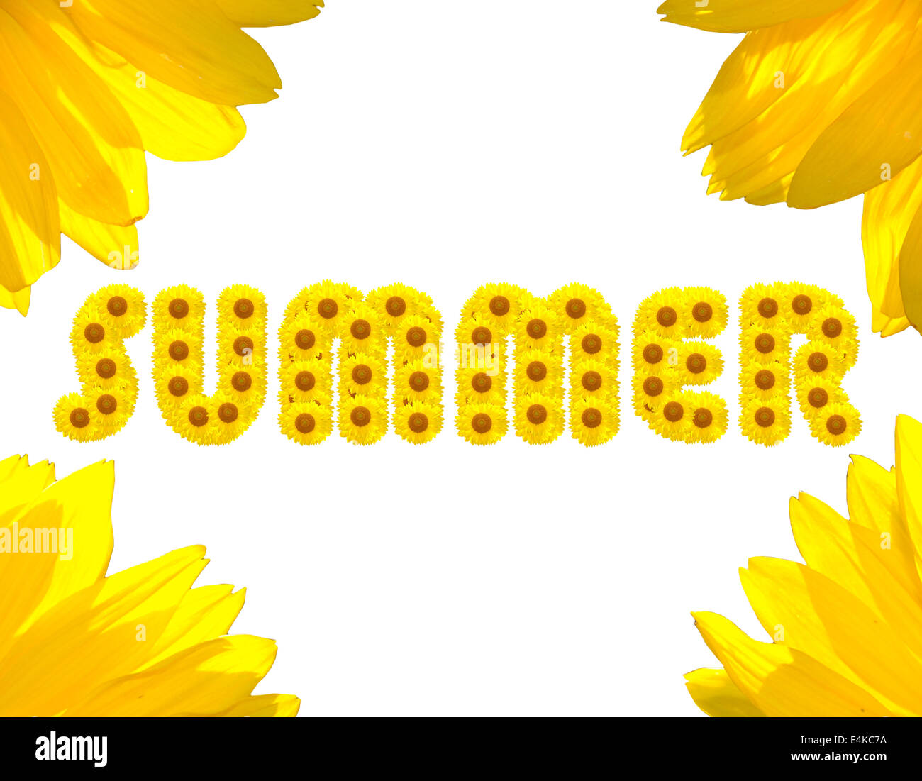 Summer Text made with sunflowers Stock Photo - Alamy