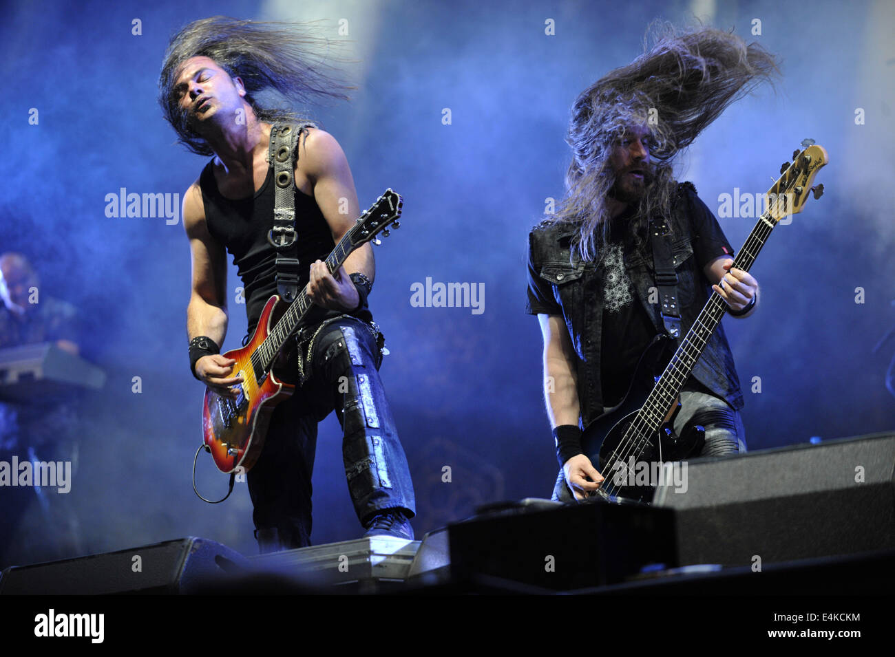 Isaac Delahaye (left) and Rob Van Der Loo of the Dutch metal band Epica ...