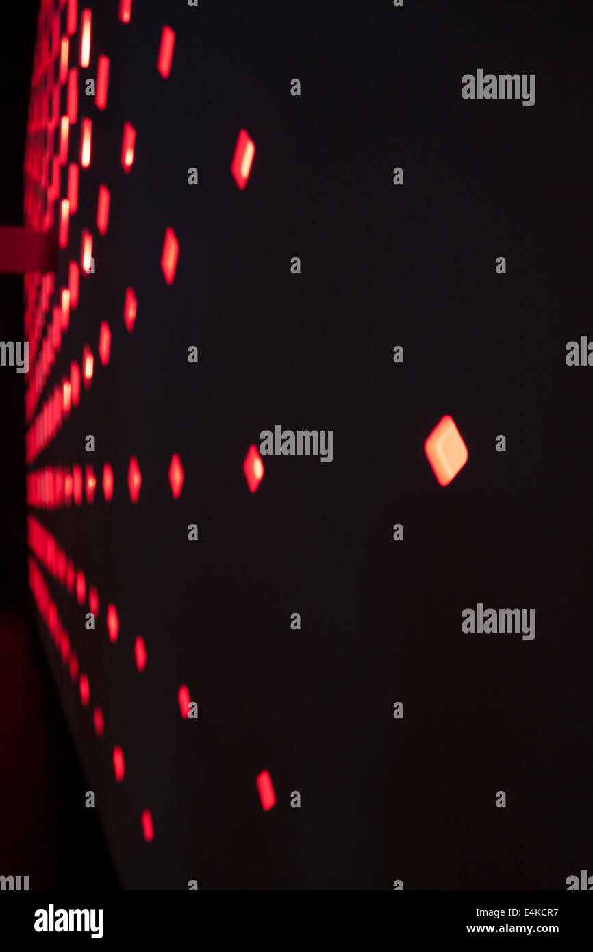 Vanishing point with red lighting. Milano, Lombardia. Italy Stock Photo ...