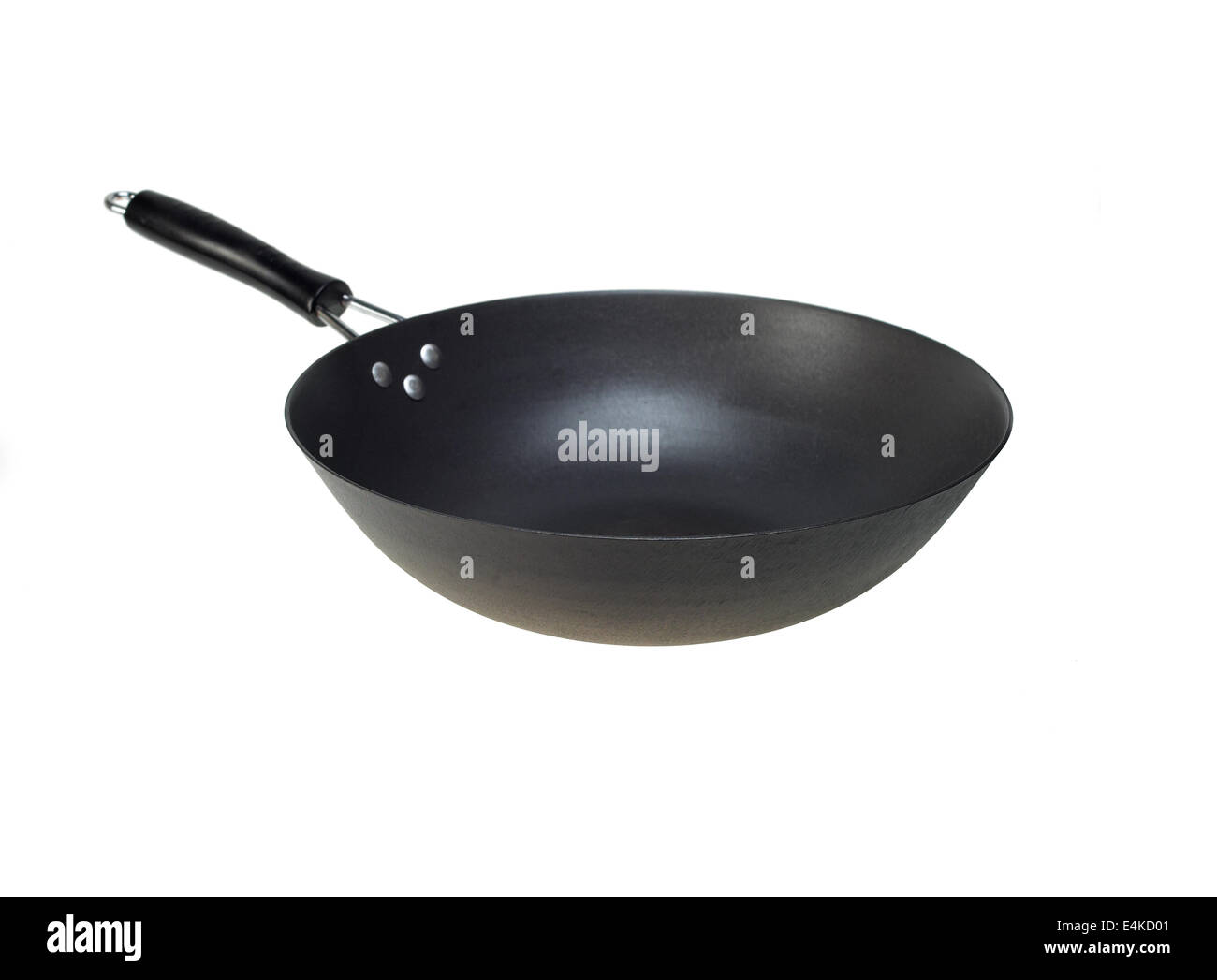 chinese wok pan isolated on white Stock Photo - Alamy