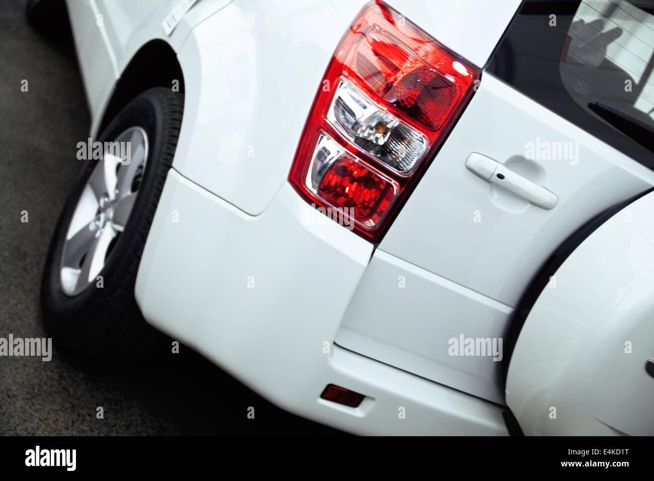 red rear lights of modern passenger car Stock Photo - Alamy
