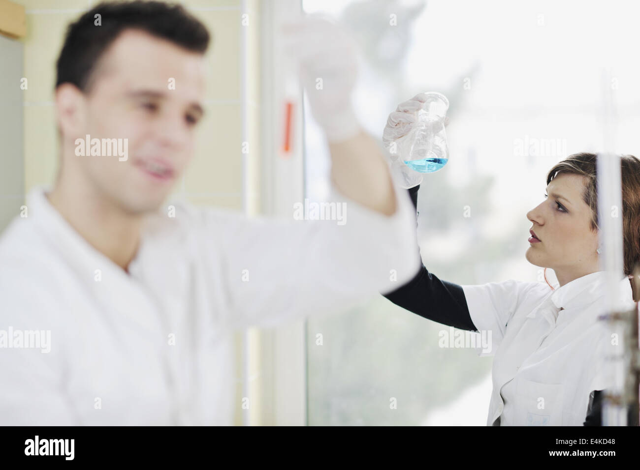students couple in lab Stock Photo - Alamy