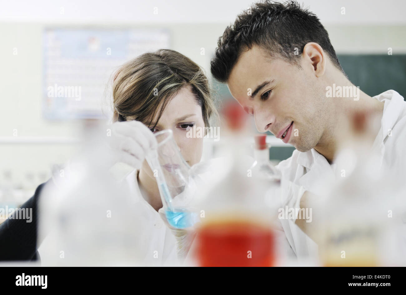 students couple in lab Stock Photo - Alamy