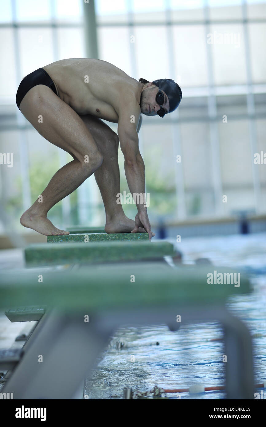 young swimmer ready for start Stock Photo - Alamy