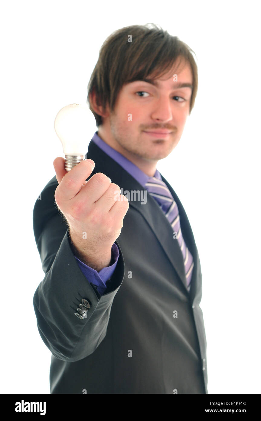 bulb business man Stock Photo - Alamy