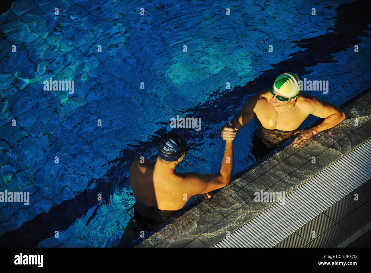 swimming race winner Stock Photo - Alamy