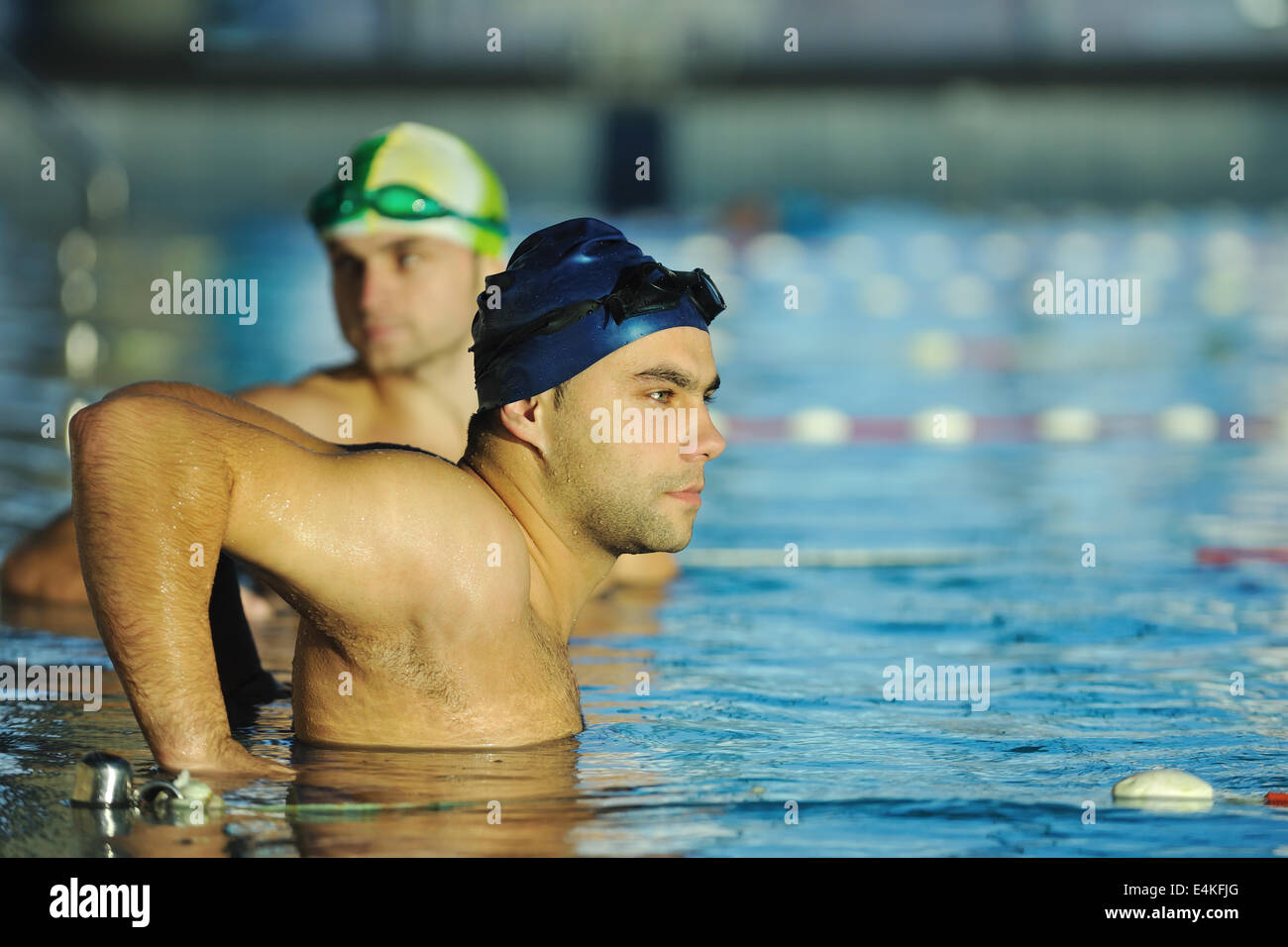 swimming race winner Stock Photo - Alamy
