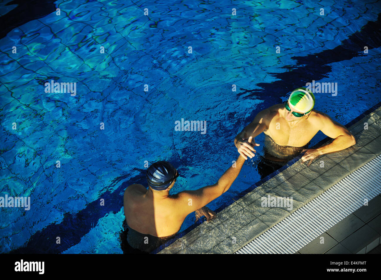 swimming race winner Stock Photo - Alamy