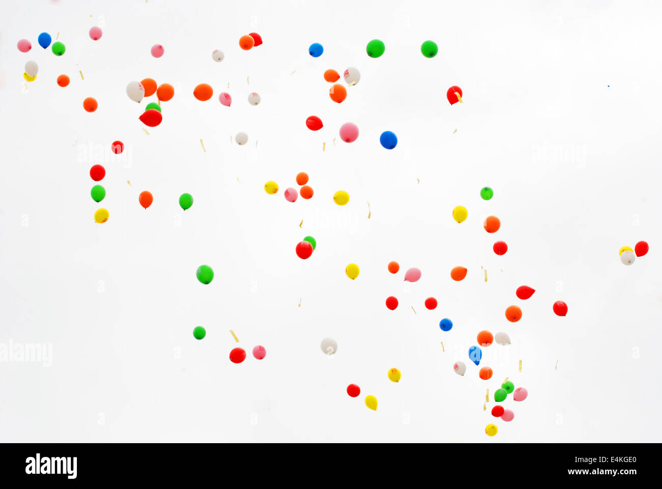 Many balloons fly Stock Photo - Alamy