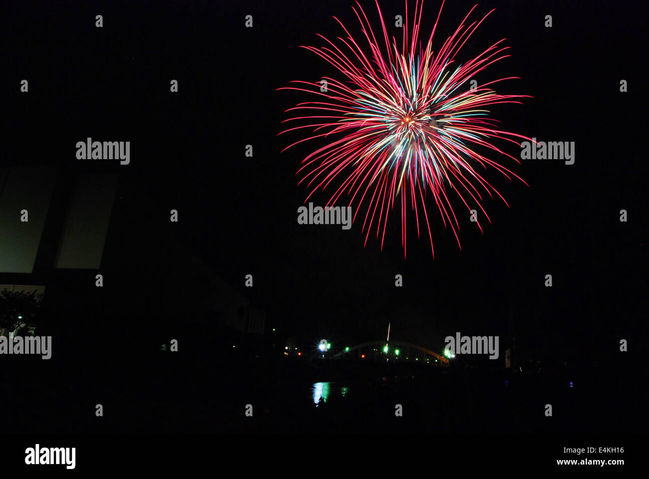 Beautiful fireworks over sky night hi-res stock photography and images ...