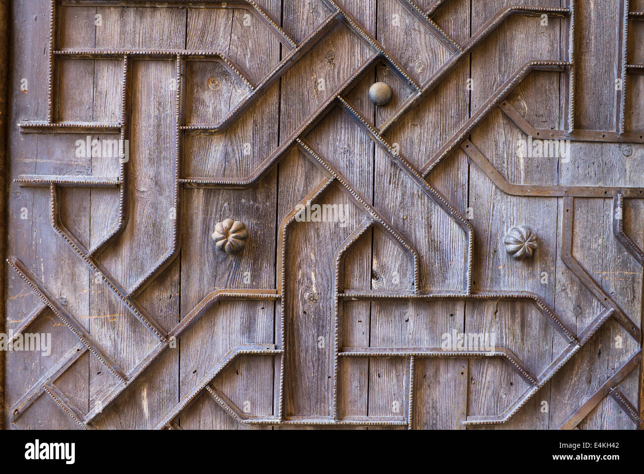 Arabic style wood gate Denia Castle Spain Stock Photo - Alamy