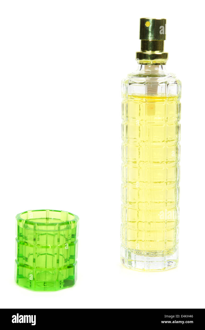 Yellow perfume bottle Stock Photo - Alamy
