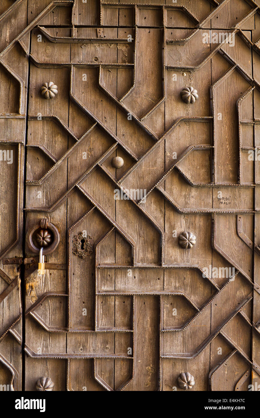 Arabic style wood gate Denia Castle Spain Stock Photo - Alamy