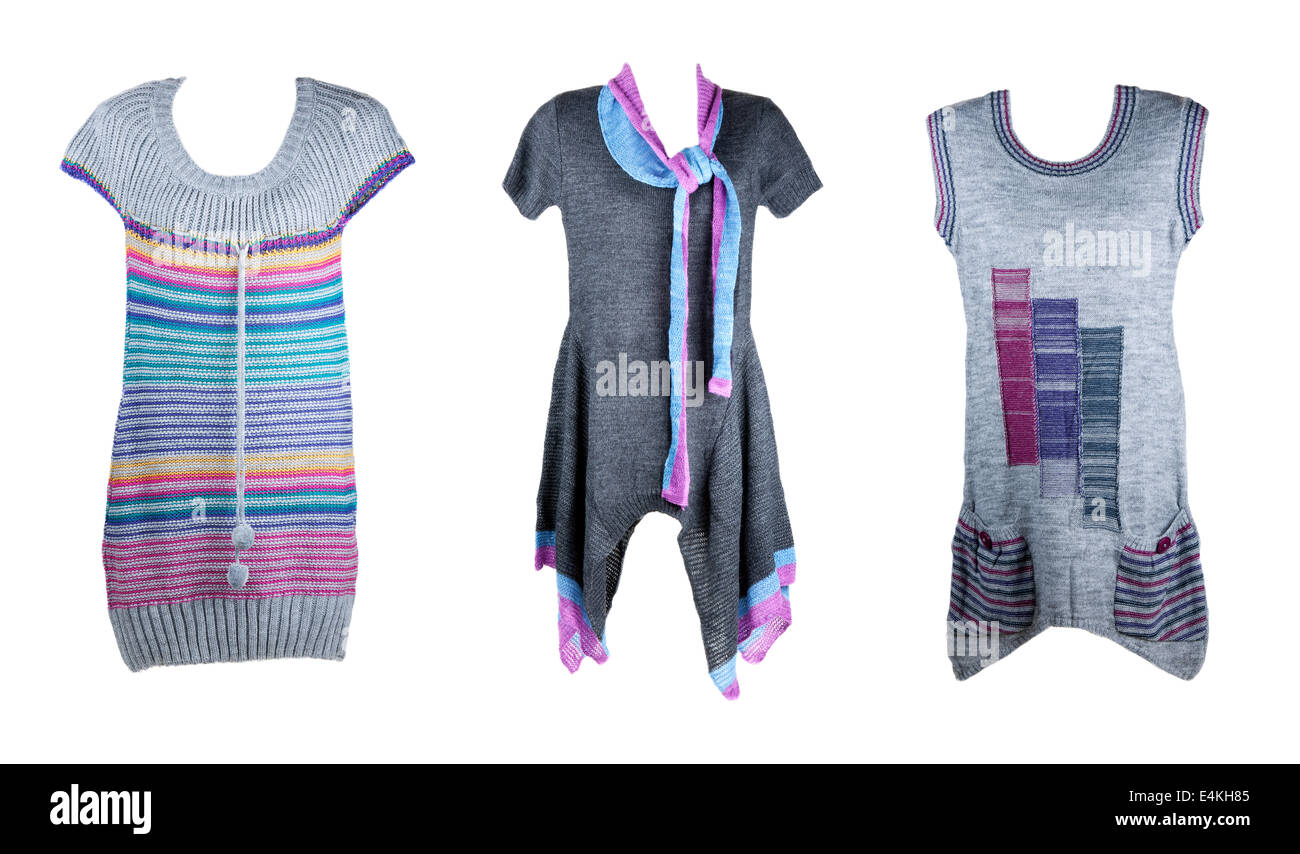 collage of the three knitted tunics Stock Photo - Alamy