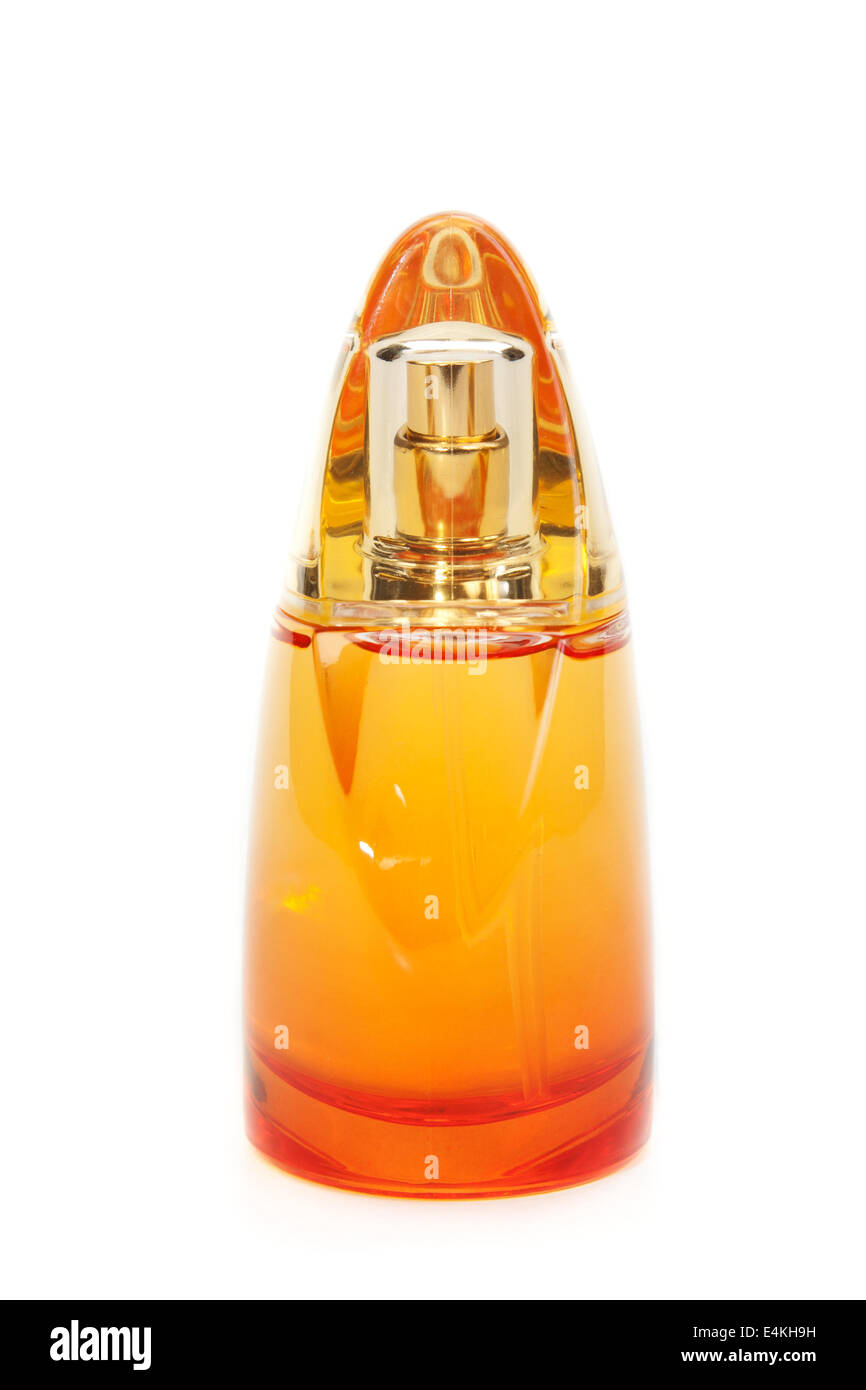 Yellow perfume bottle Stock Photo - Alamy