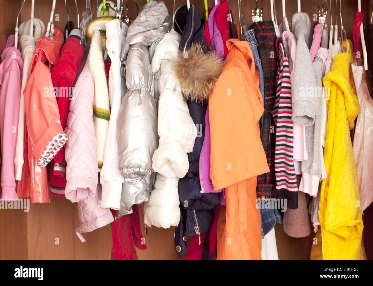 Wardrobe with child clothes Stock Photo - Alamy
