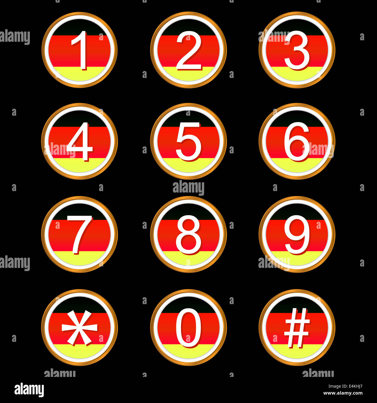 German numbers icons Stock Photo - Alamy