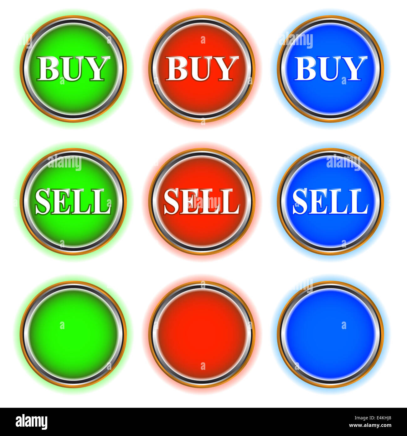 Green red and blue buttons Stock Photo - Alamy
