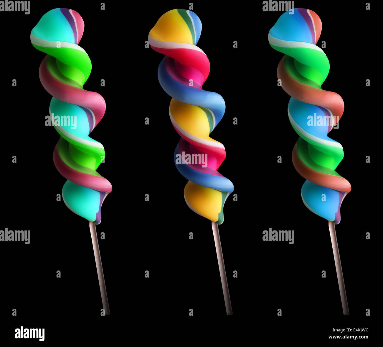 Bright colorful lollipop set over isolated background Stock Photo - Alamy