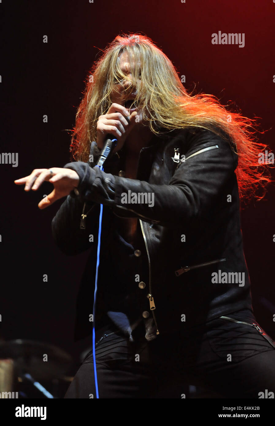 Canadian singer Sebastian Bach performs at the music festival Masters ...