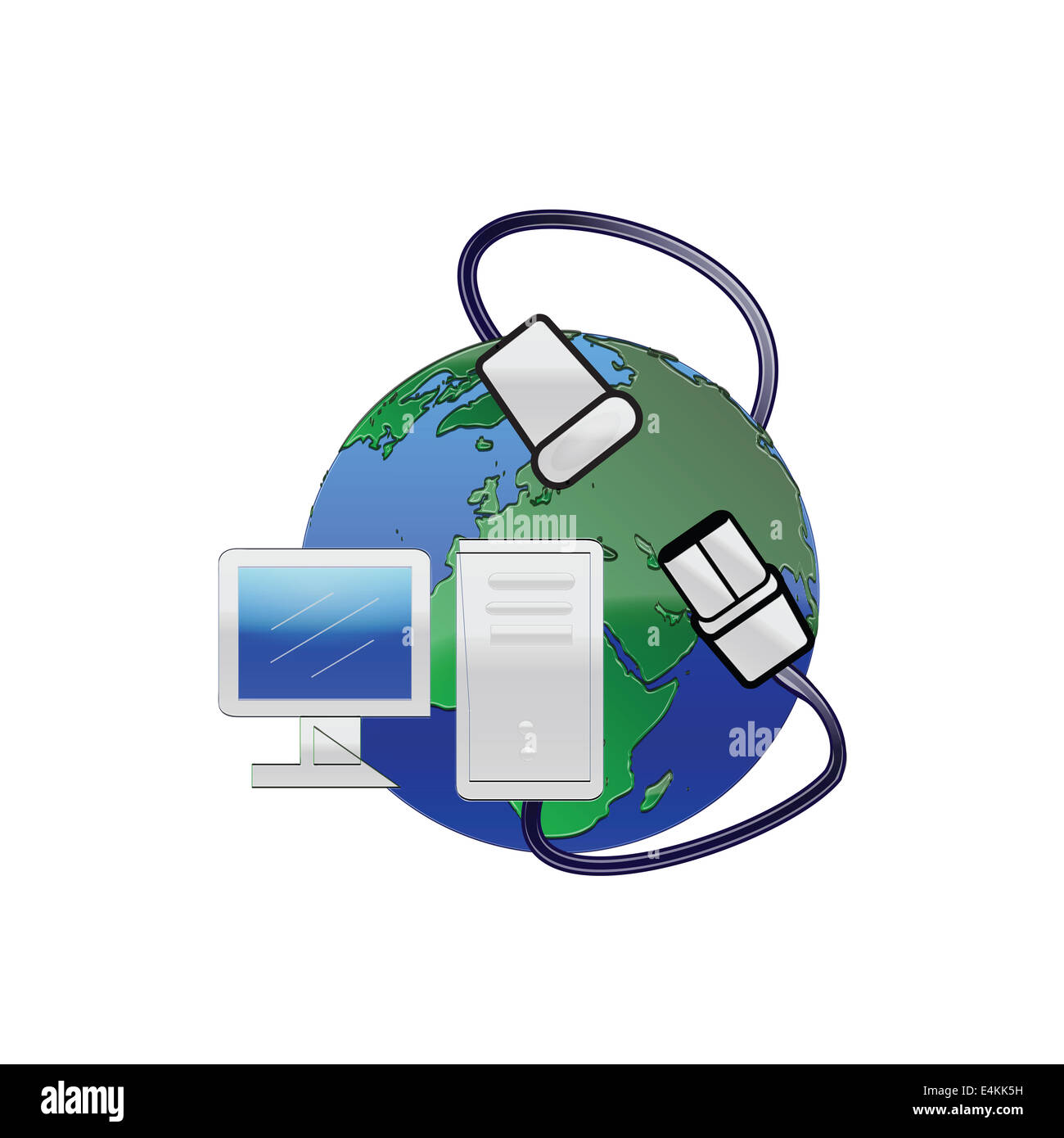 Internet connection map Cut Out Stock Images & Pictures - Alamy