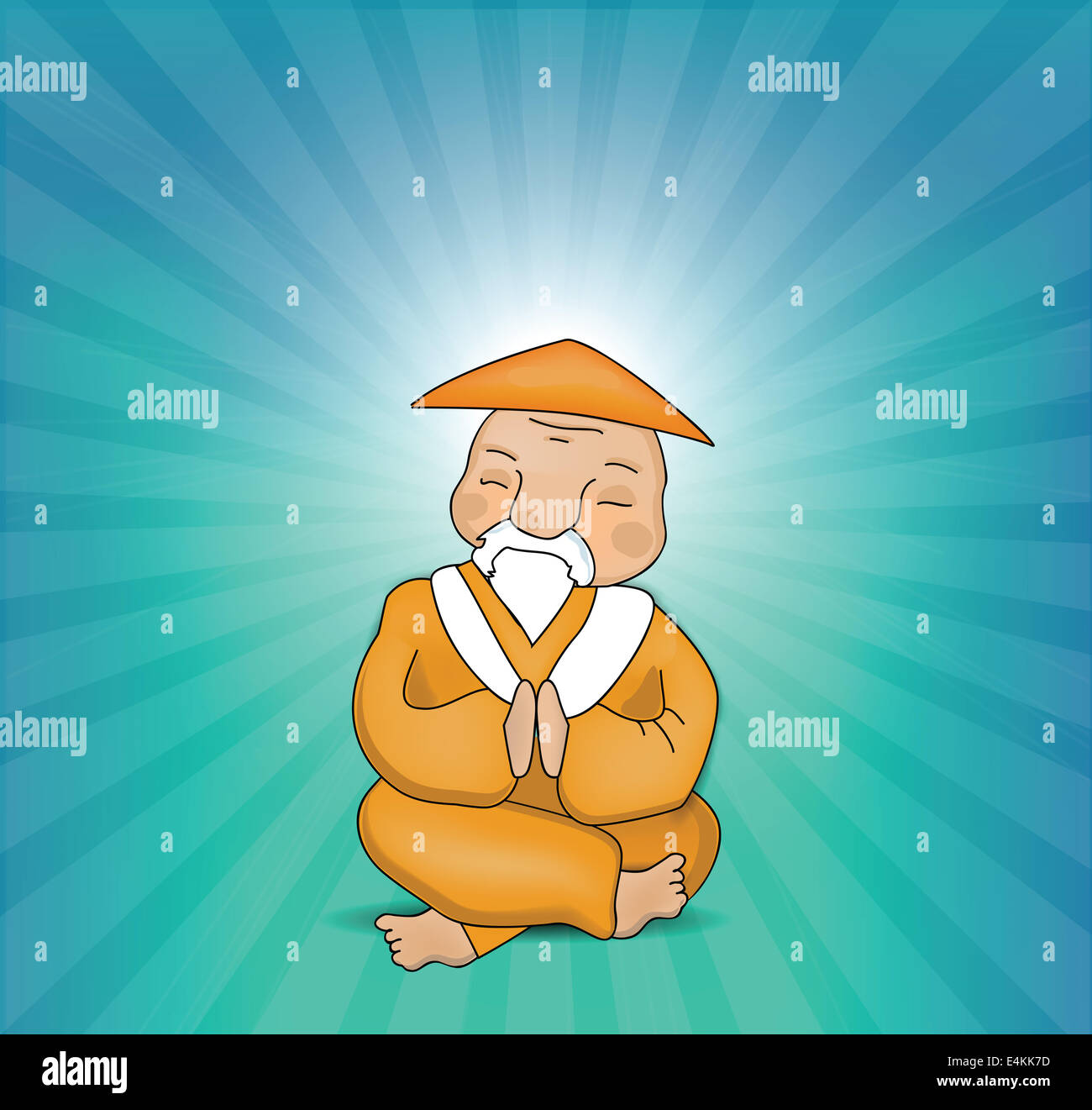 Zen Master Meditating Stock Photo - Alamy