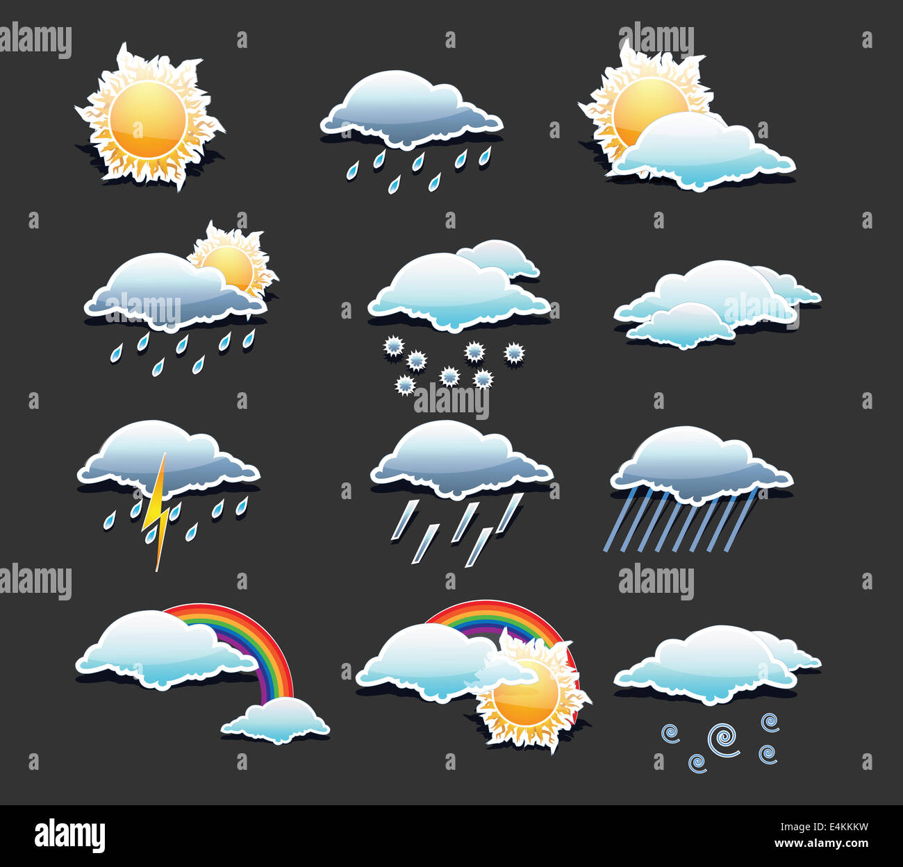 Weather Icons Set Stock Photo - Alamy