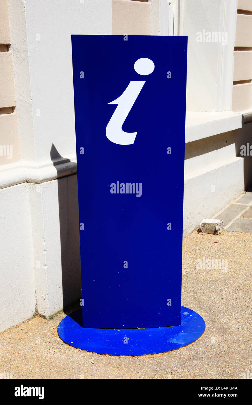 A blue UK tourist information sign displayed on a stand Stock Photo - Alamy