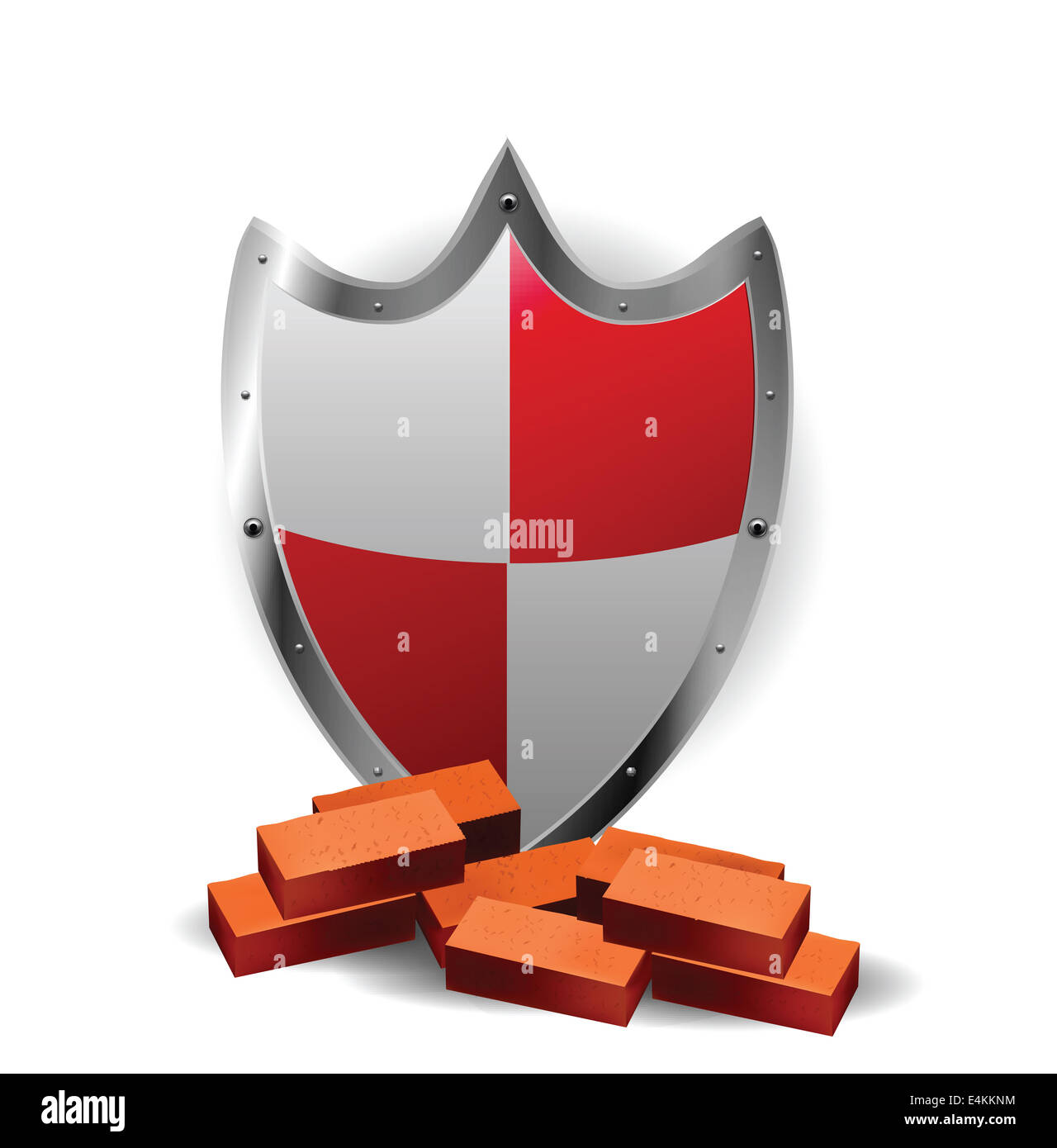3d red silver shield hi-res stock photography and images - Alamy