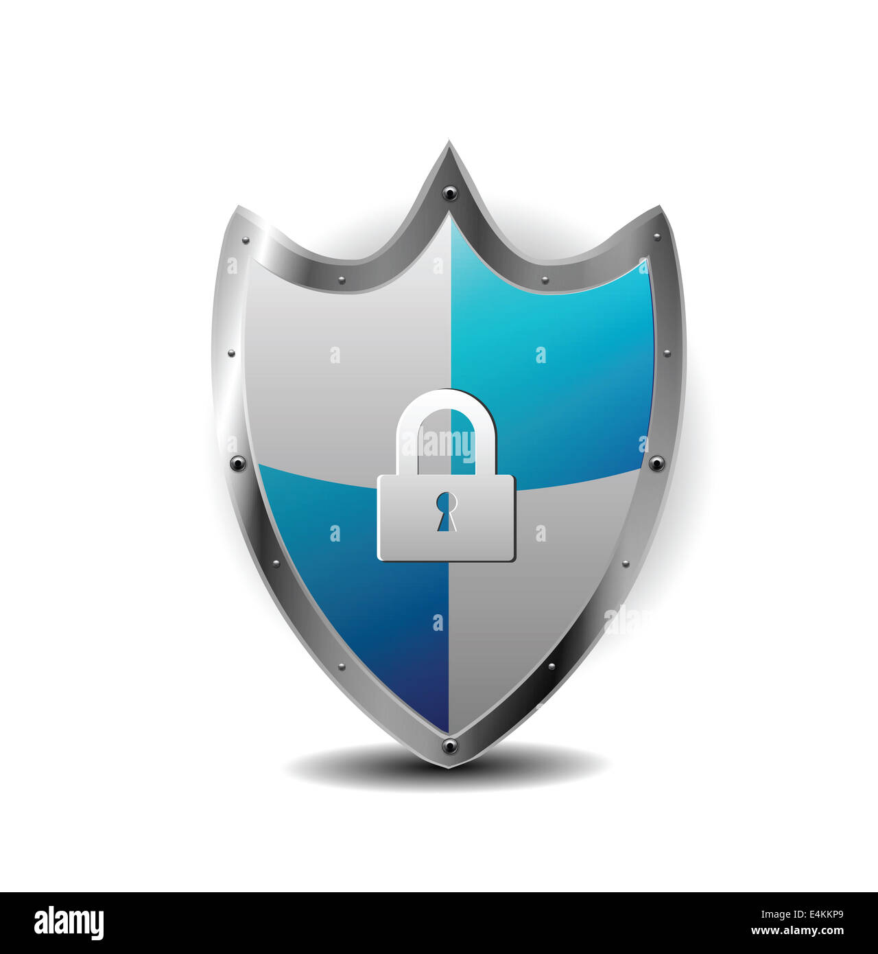 Protection Blue Shield with locker Stock Photo - Alamy