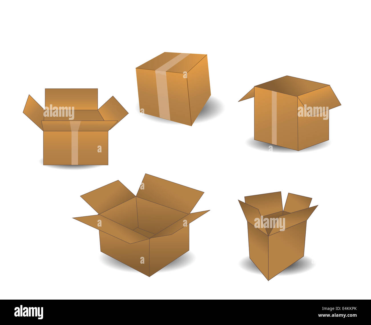 Boxes isolated on white Stock Photo - Alamy