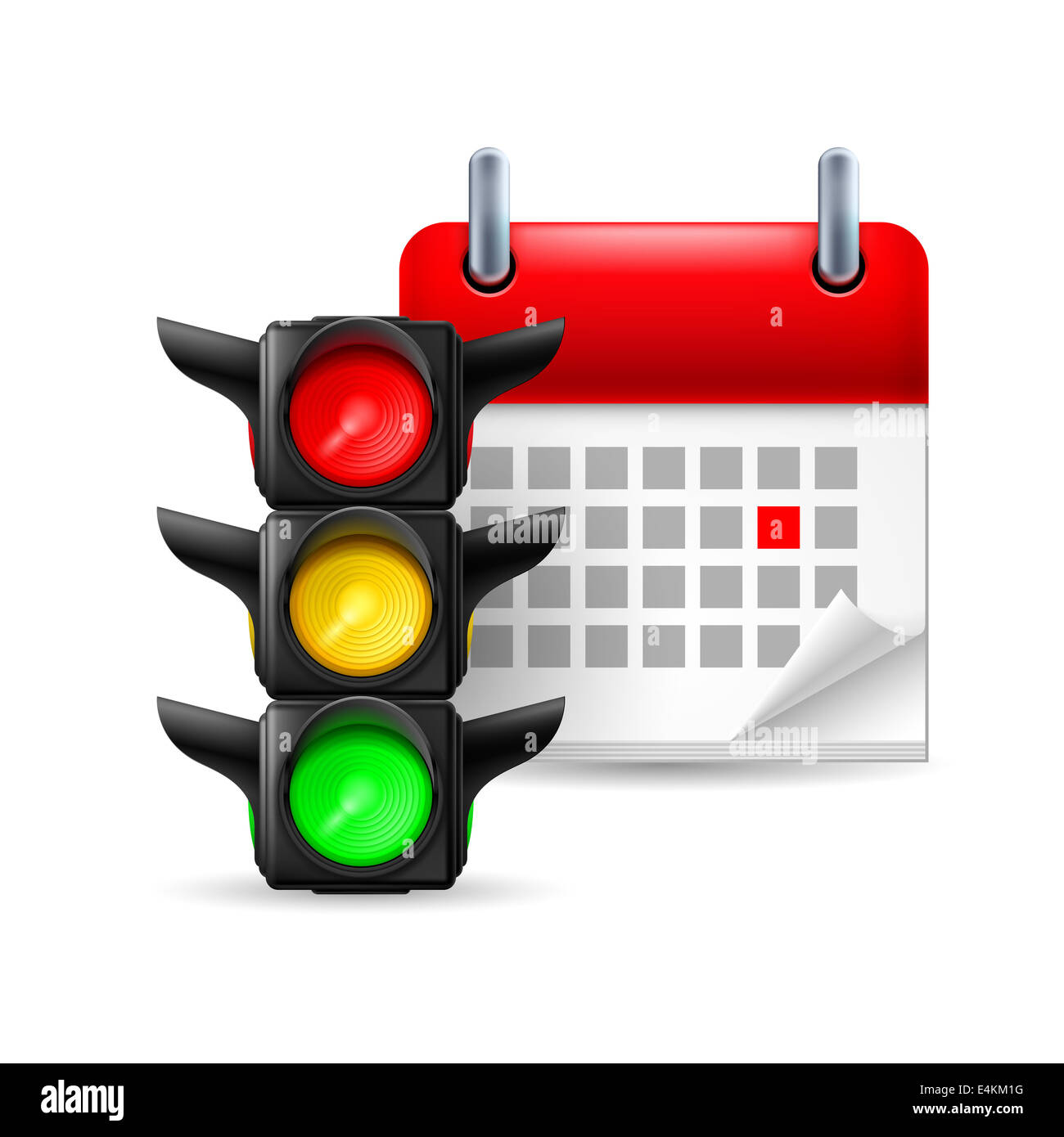 Flip calendar on color Cut Out Stock Images & Pictures - Alamy