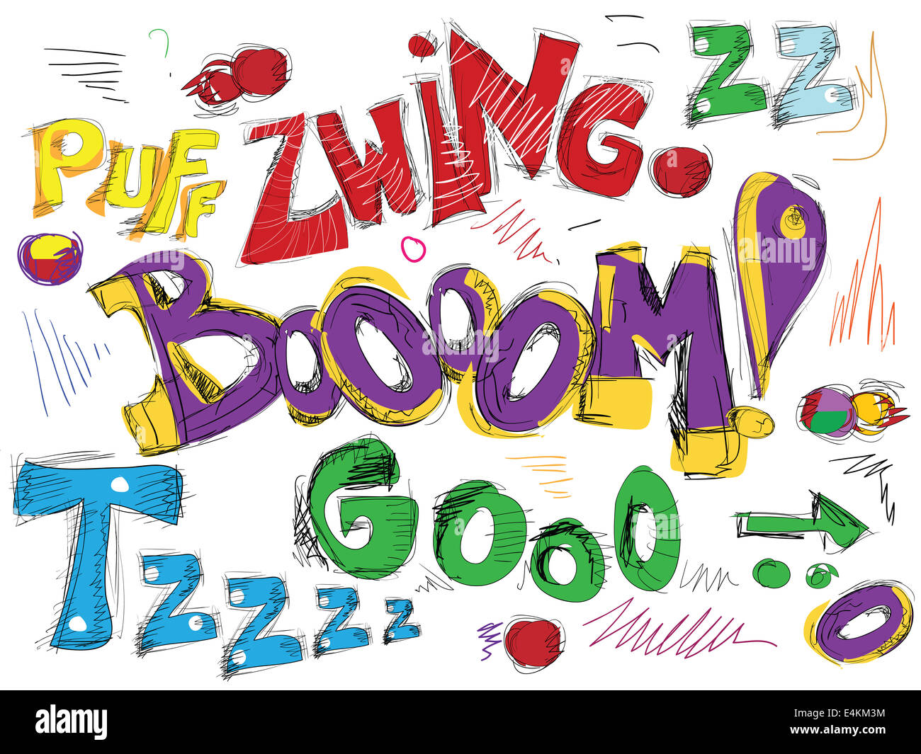 Pop art comic words Cut Out Stock Images & Pictures - Alamy