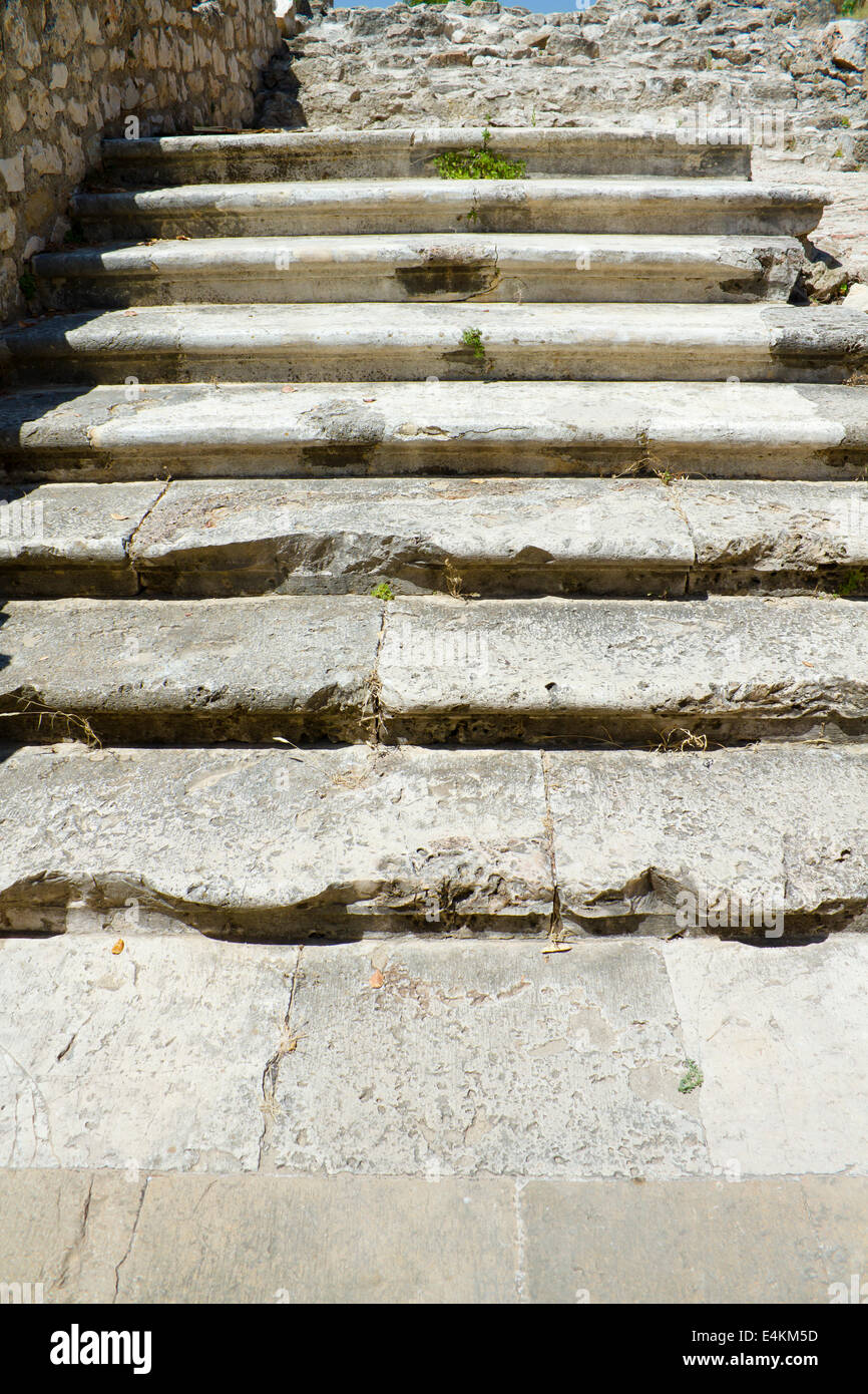 stone stairs castle Denia, Spain Stock Photo - Alamy