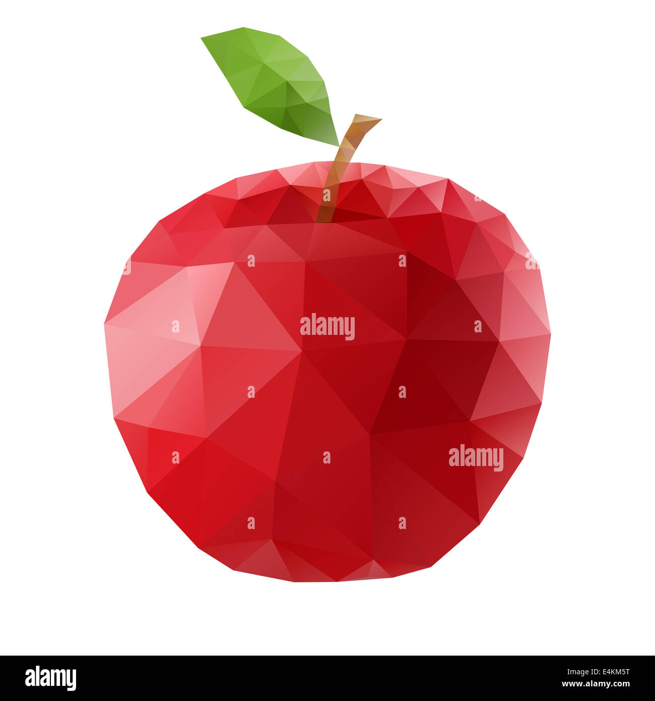 Abstract red polygonal apple on white background Stock Photo - Alamy