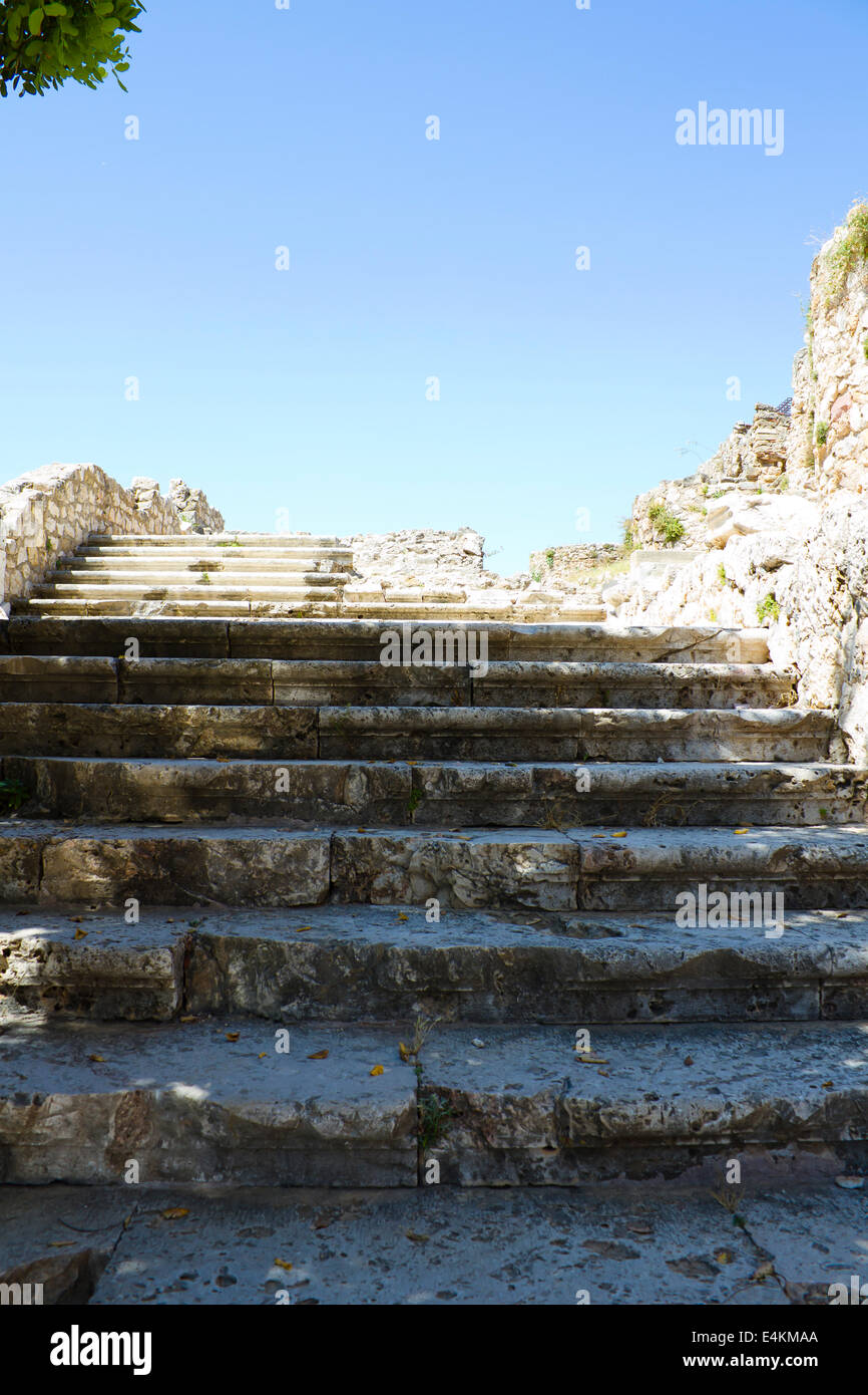 stone stairs castle Denia, Spain Stock Photo - Alamy