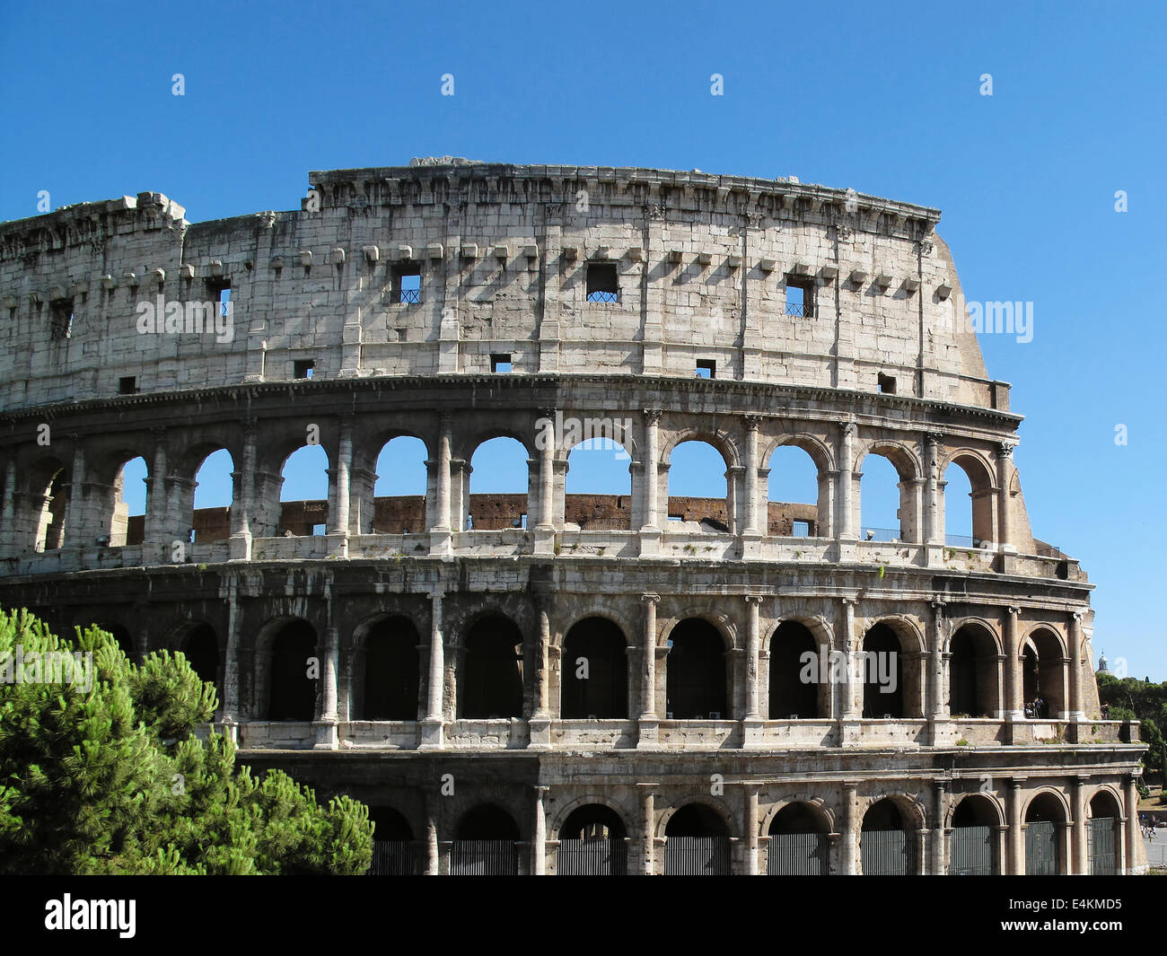 The ruin of the Colosseum in Rome, Italy built under the rule of ...
