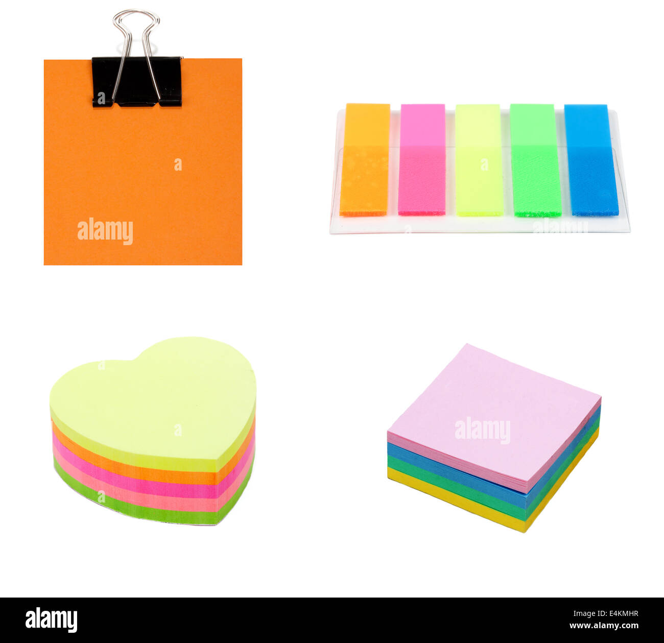 Collage, colored office stickers Stock Photo - Alamy